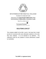 Download [PDF] 2009 UKMT UK IMC Solutions Leaflet Intermediate ...