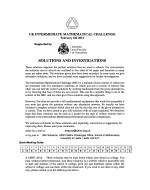 Download [PDF] 2014 UKMT UK IMC Solutions Intermediate Mathematical ...