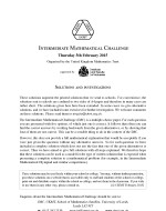 Download [PDF] 2015 UKMT UK IMC Solutions Intermediate Mathematical ...